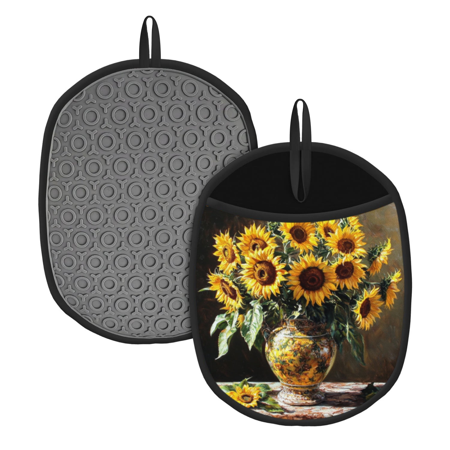Beautifully Decorated Vase Full Of Sunflowers Kitchen Pot Mat, 7.5x9.4 ...