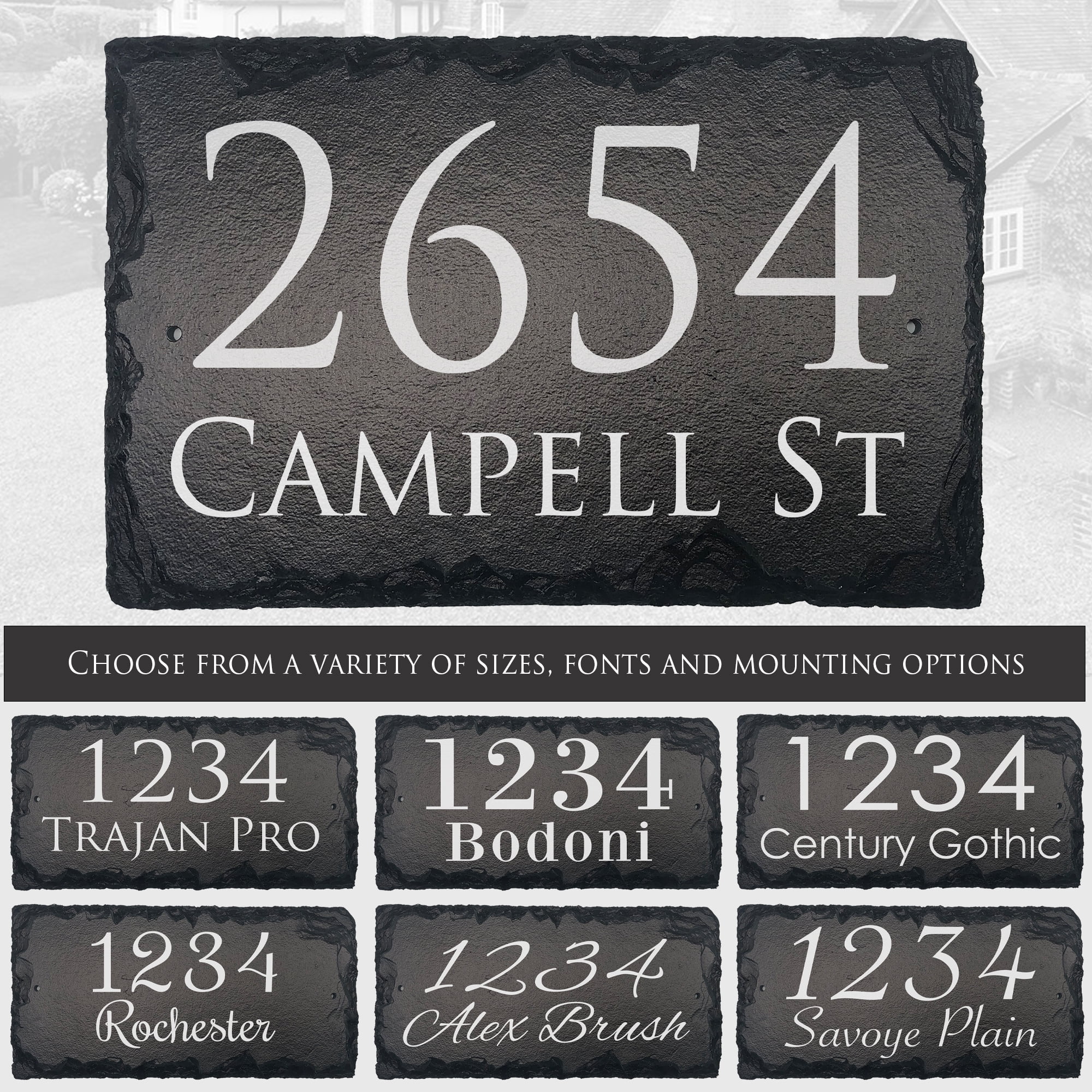 Beautifully Handcrafted and Customizable Slate Home Address Plaque (12 ...