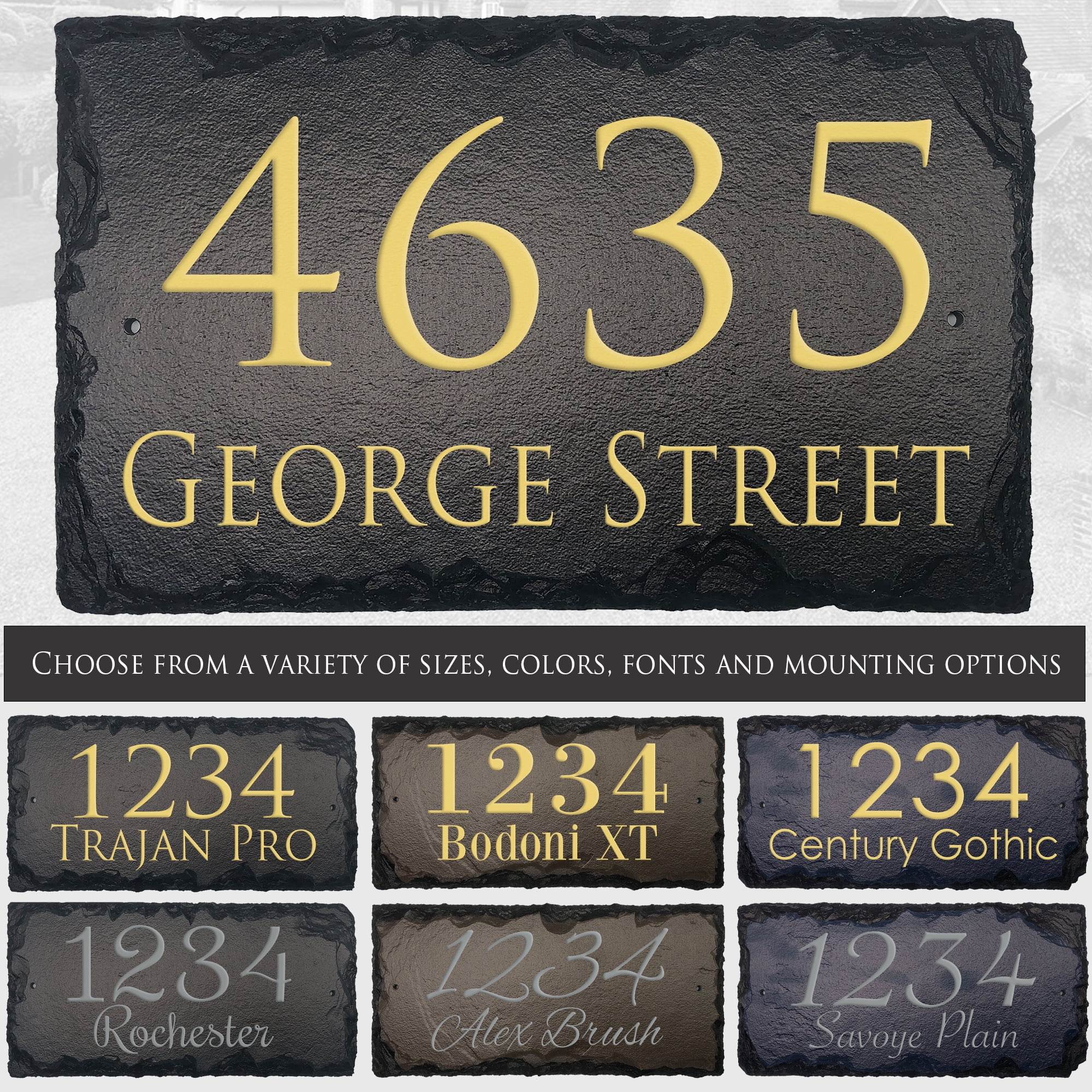 Beautifully Handcrafted and Customizable Slate Home Address Plaque (16 ...