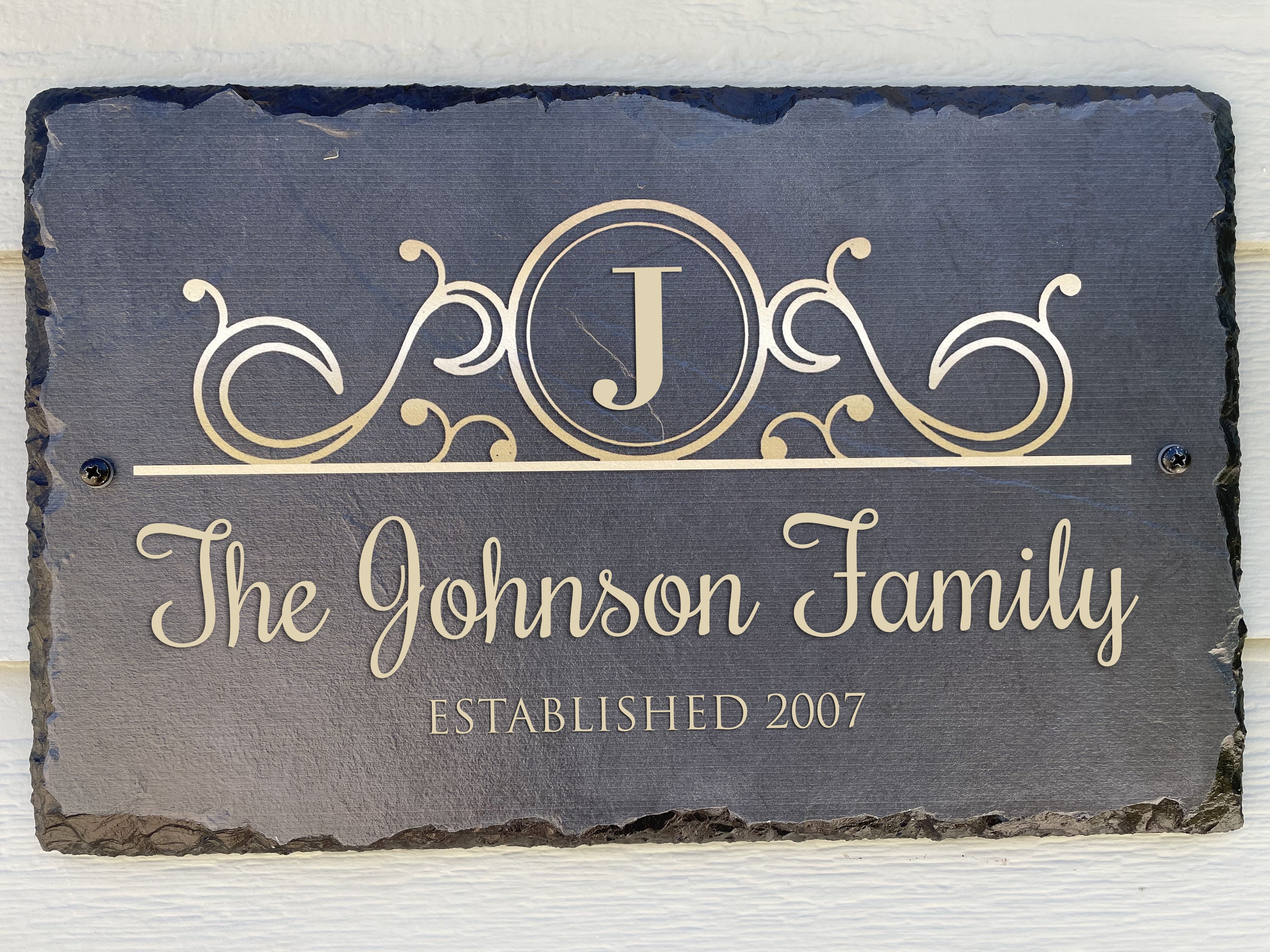 Beautifully Handcrafted and Customizable Slate Home Address Plaque (16 ...