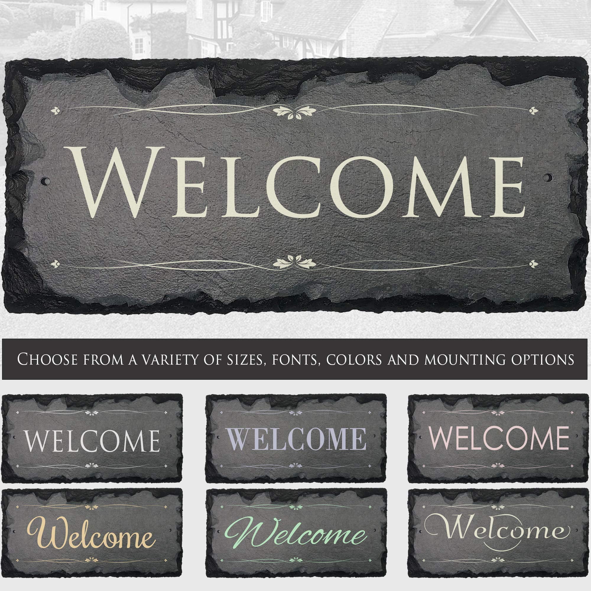 Beautifully Handcrafted and Customizable Slate Home Address Plaque (18 ...