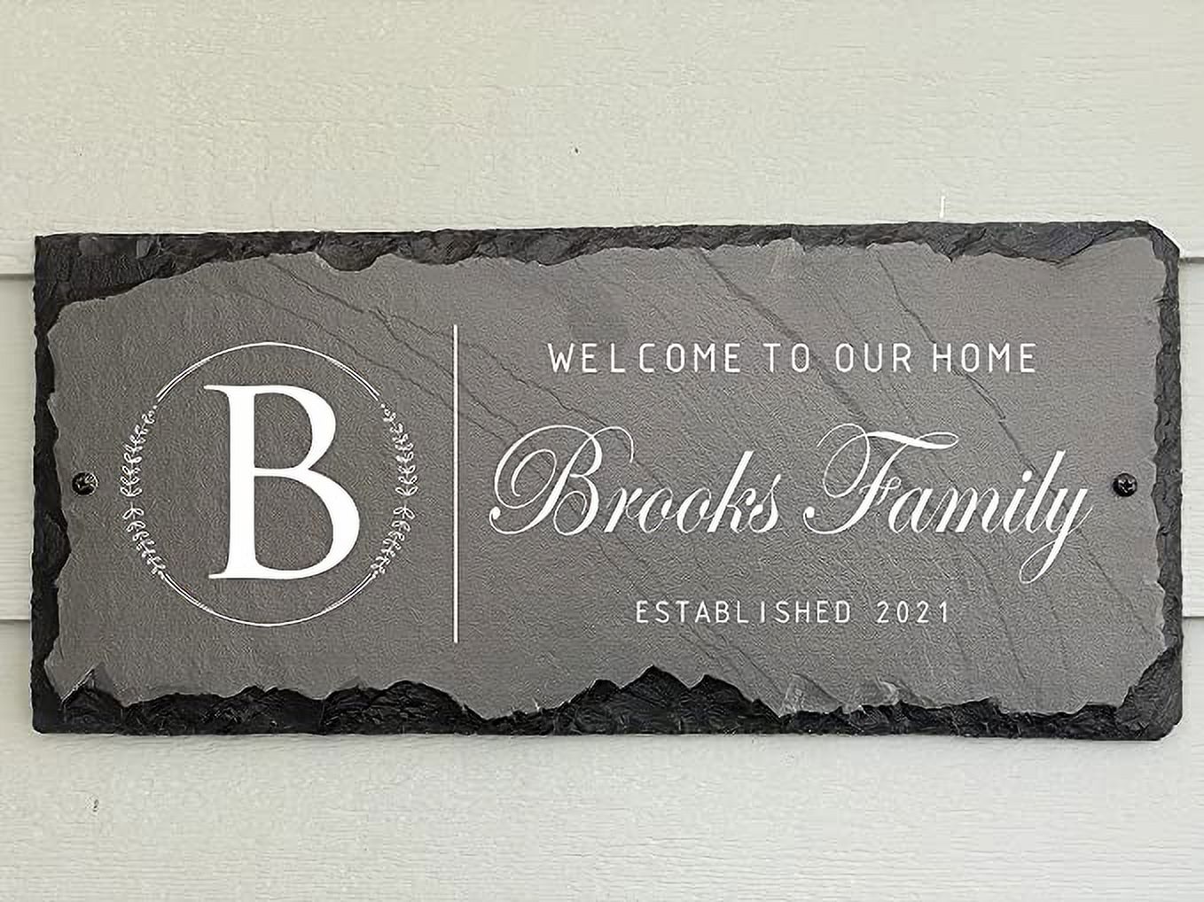 Beautifully Handcrafted and Customizable Slate Home Address Plaque (18 ...