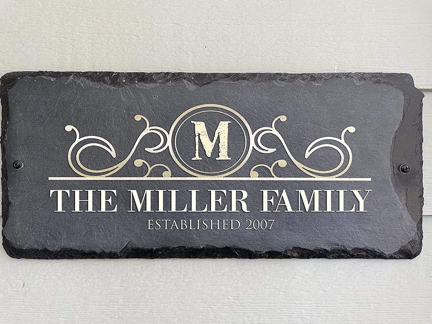 Beautifully Handcrafted and Customizable Slate Home Address Plaque (18 ...