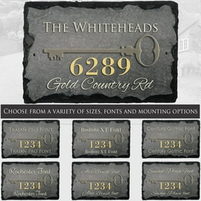 Beautifully Handcrafted and Customizable Slate Home Address Plaque (16 ...