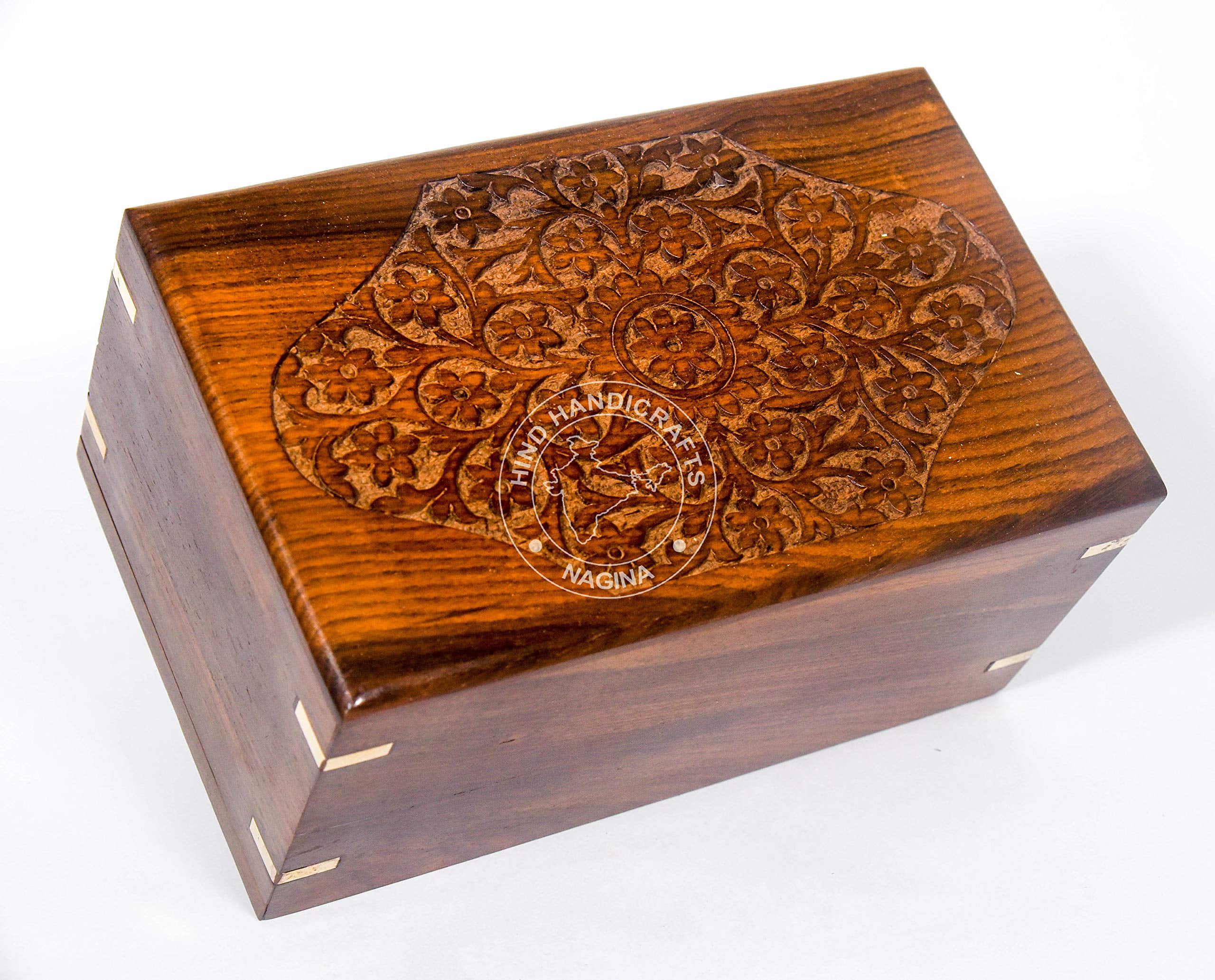 Beautifully Handmade & Handcrafted Rosewood Floral Engraving Wooden ...