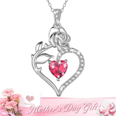 ChicSilver Sterling Silver Heart Necklace with November Yellow Topaz, Perfect Mom Gift - Walmart.com