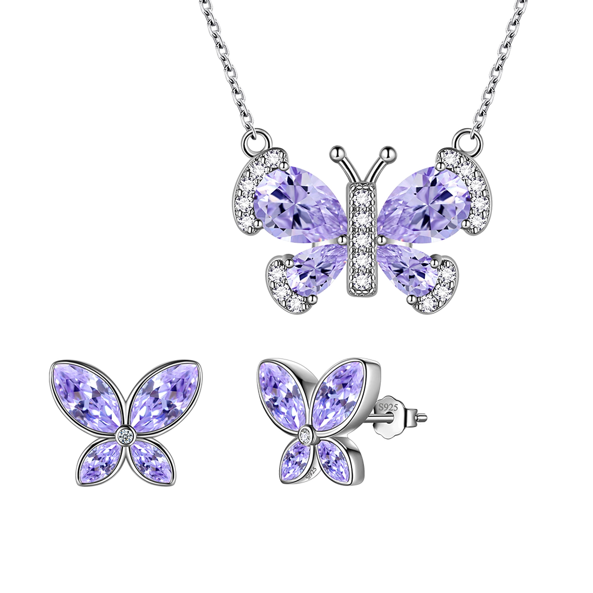 Beautlace Butterfly Jewelry Set,925 Sterling Silver June Alexandrite ...