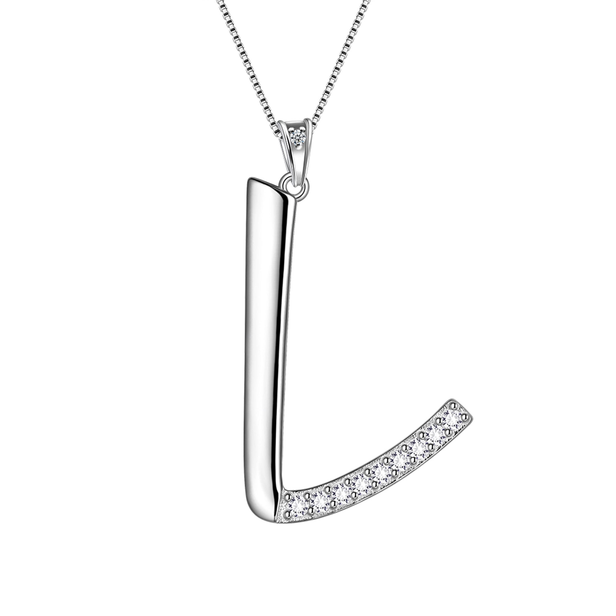 Beautlace Initial Letter L Necklace - 925 Sterling Silver Personalized ...