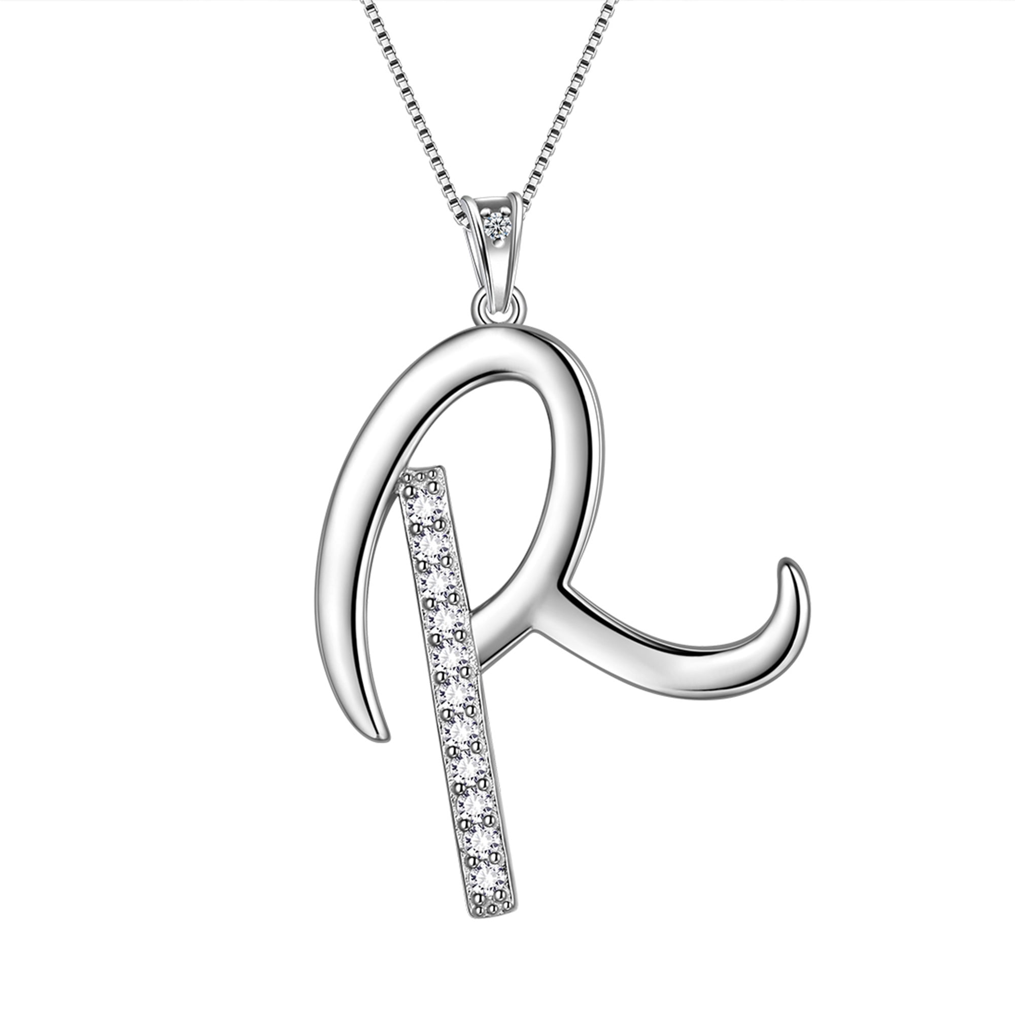 Beautlace Initial Letter R Necklace - 925 Sterling Silver Personalized ...