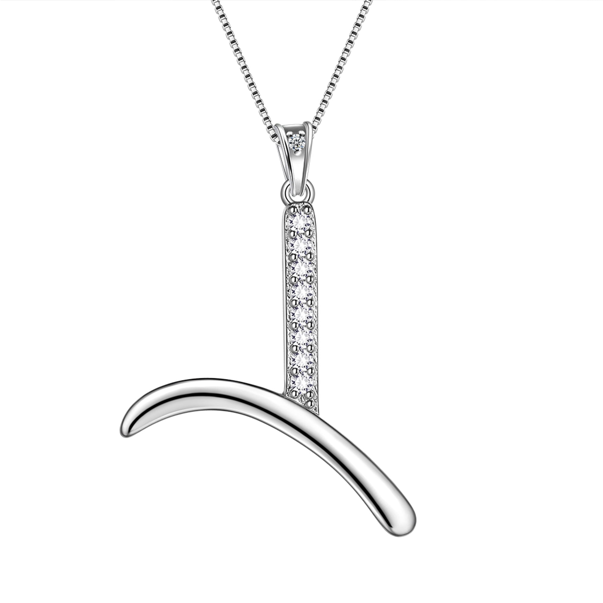 Beautlace Initial Letter Y Necklace - 925 Sterling Silver Personalized ...