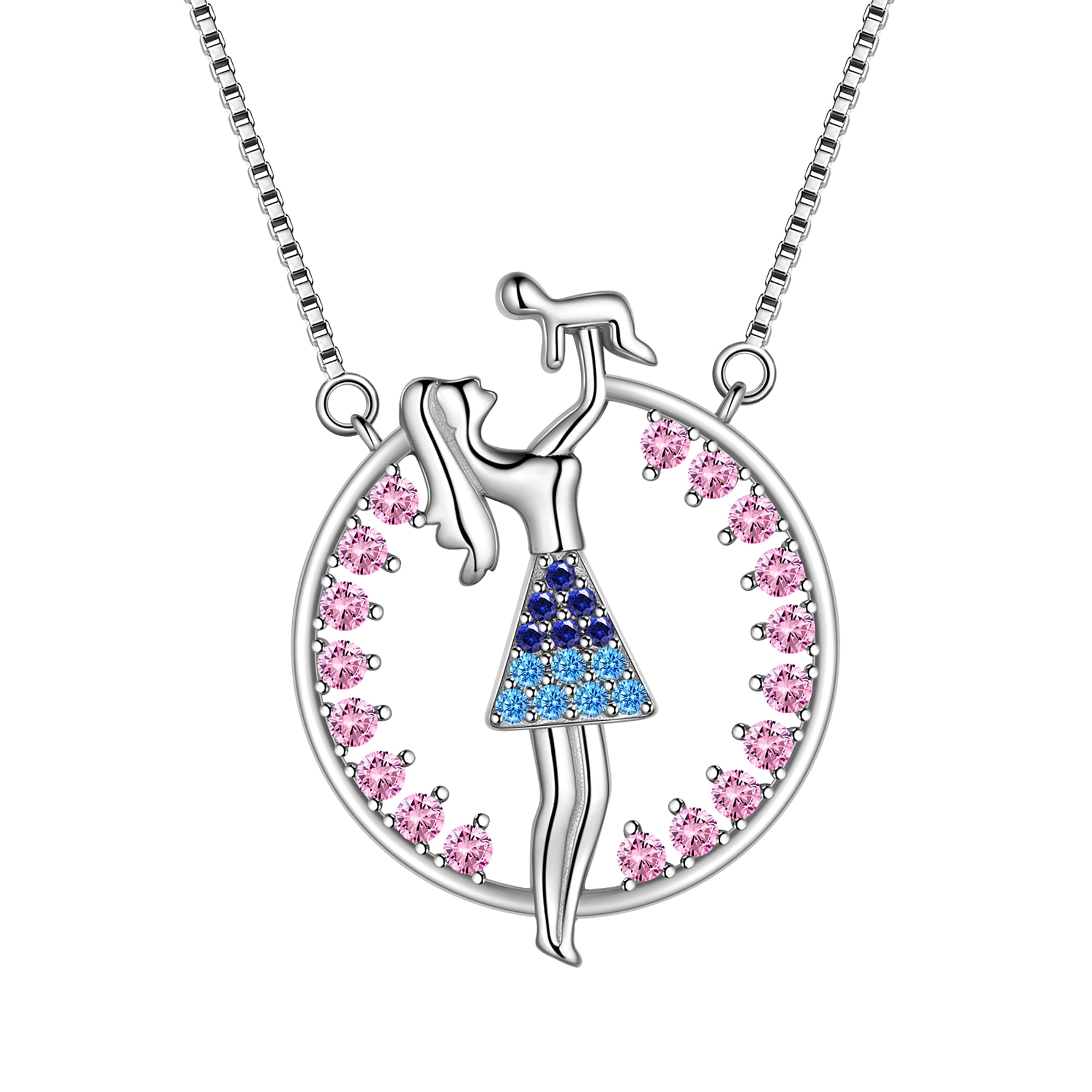 Beautlace Love Mom Necklace For Mothers,925 Sterling Silver Hearts for ...