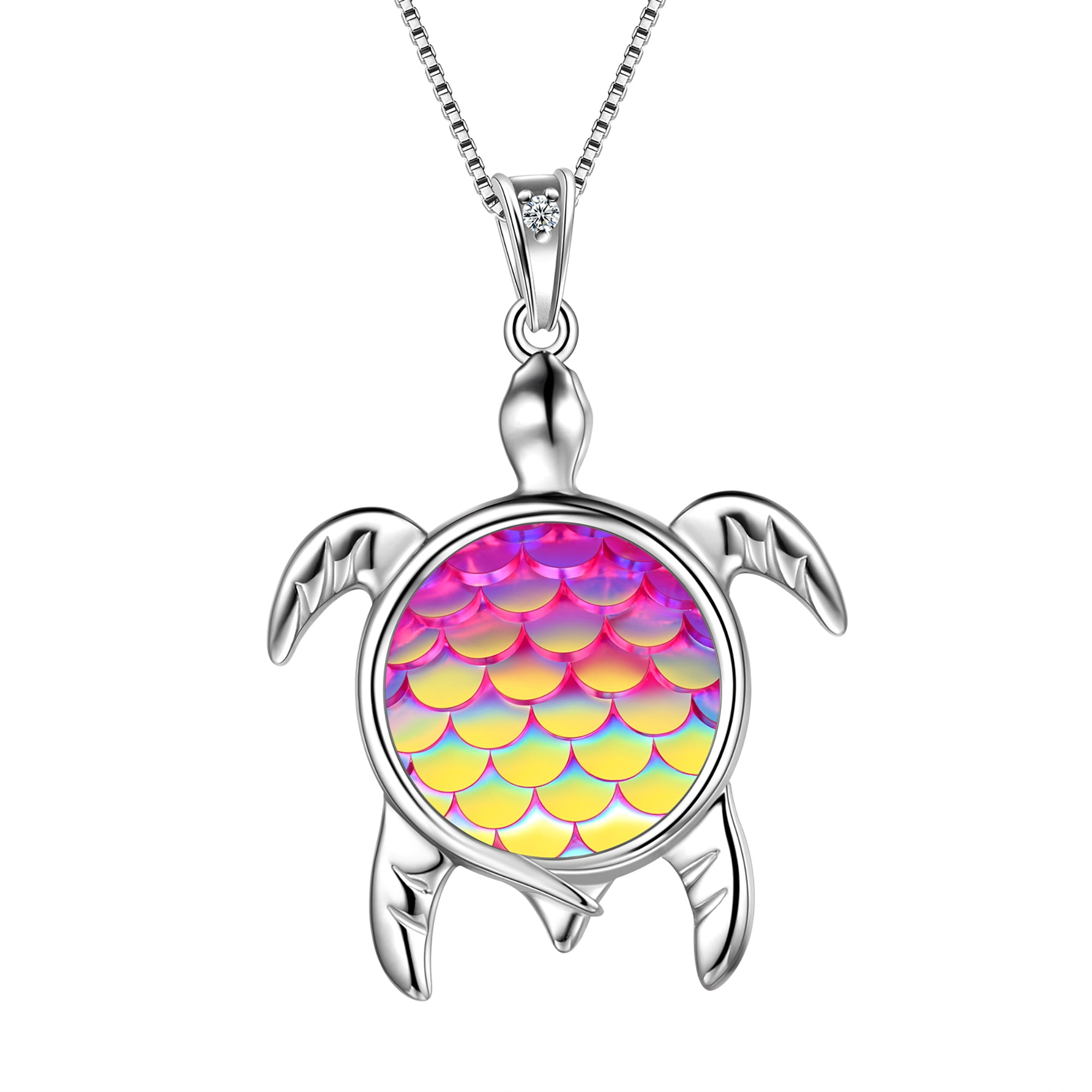 Beautlace Turtle Necklace Sea Turtle Pendant,925 Sterling Silver ...