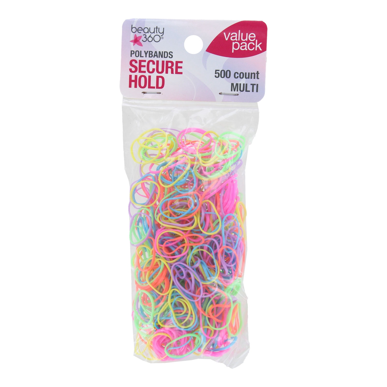 Beauty 360 Secure Hold Hair Polybands, Assorted Bright Colors, 500 ...