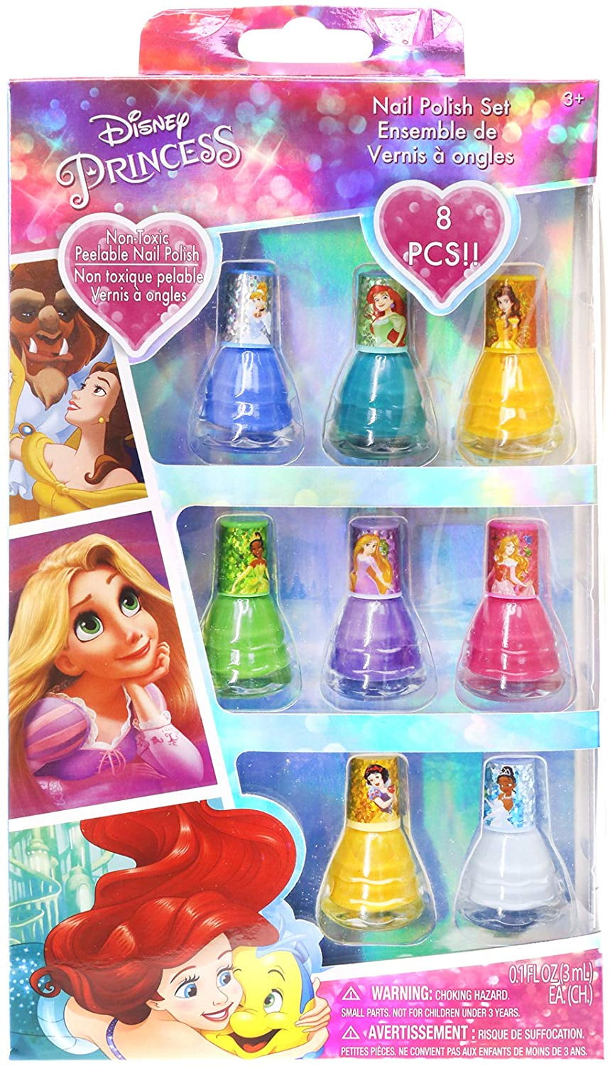 Disney Princess Nail Polish Set - 8pc Mini Kids Fingernail Pack for ...