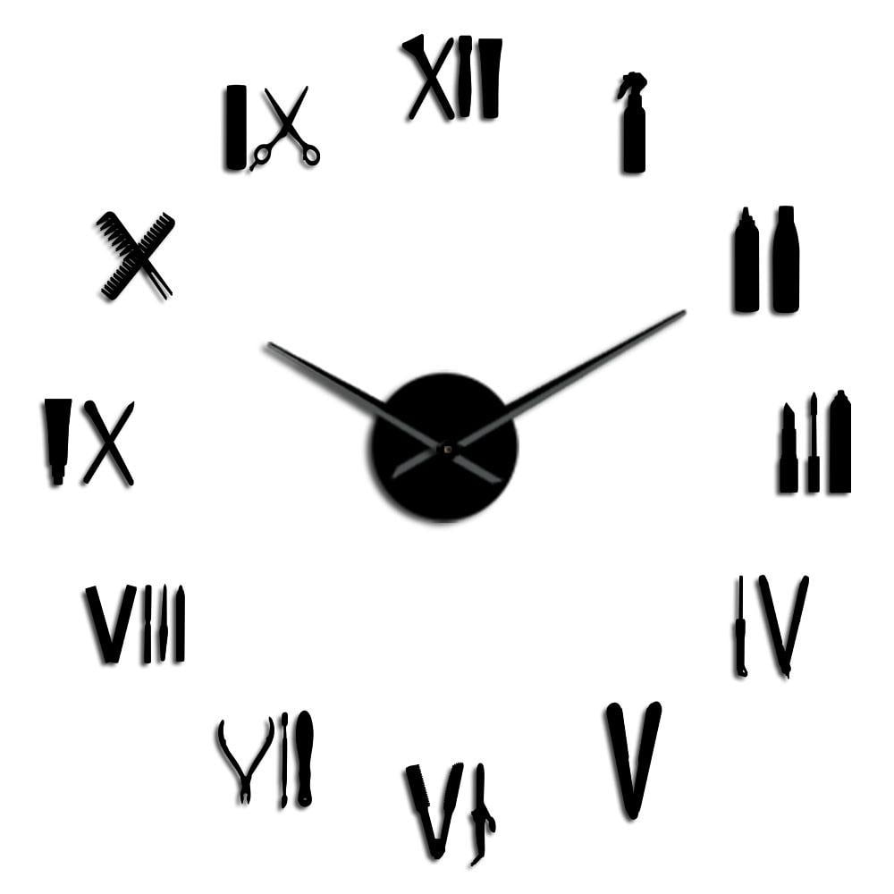 Beauty Accessories Frameless Wall Clock Stickers, DIY Modern Decorative ...