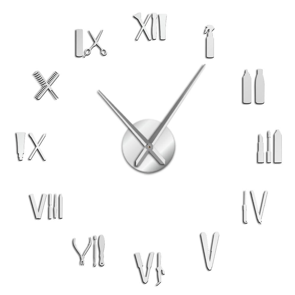 Beauty Accessories Frameless Wall Clock Stickers, DIY Modern Decorative ...