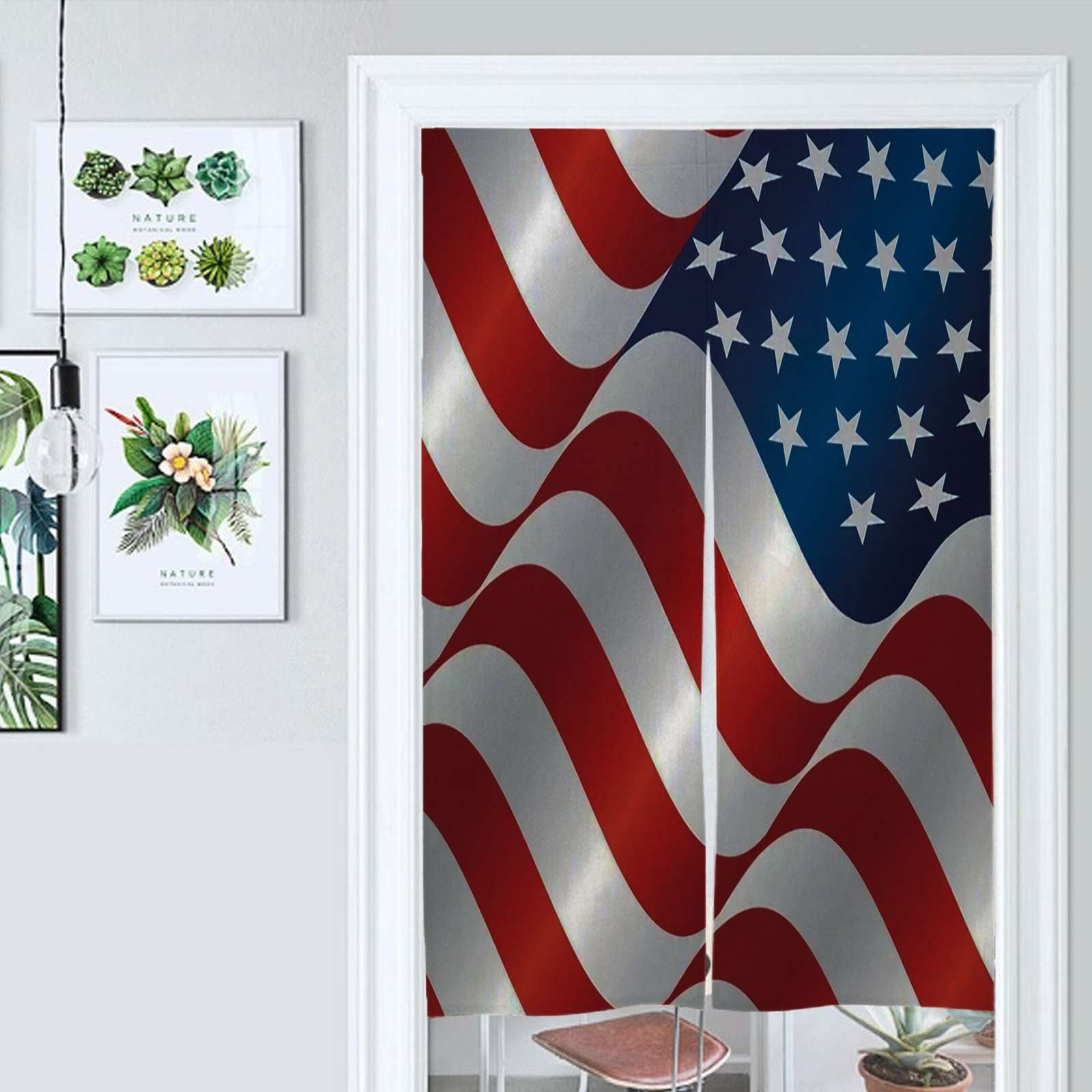 Beauty American Flag With Light Effect Door Curtain Nordic Living Room ...