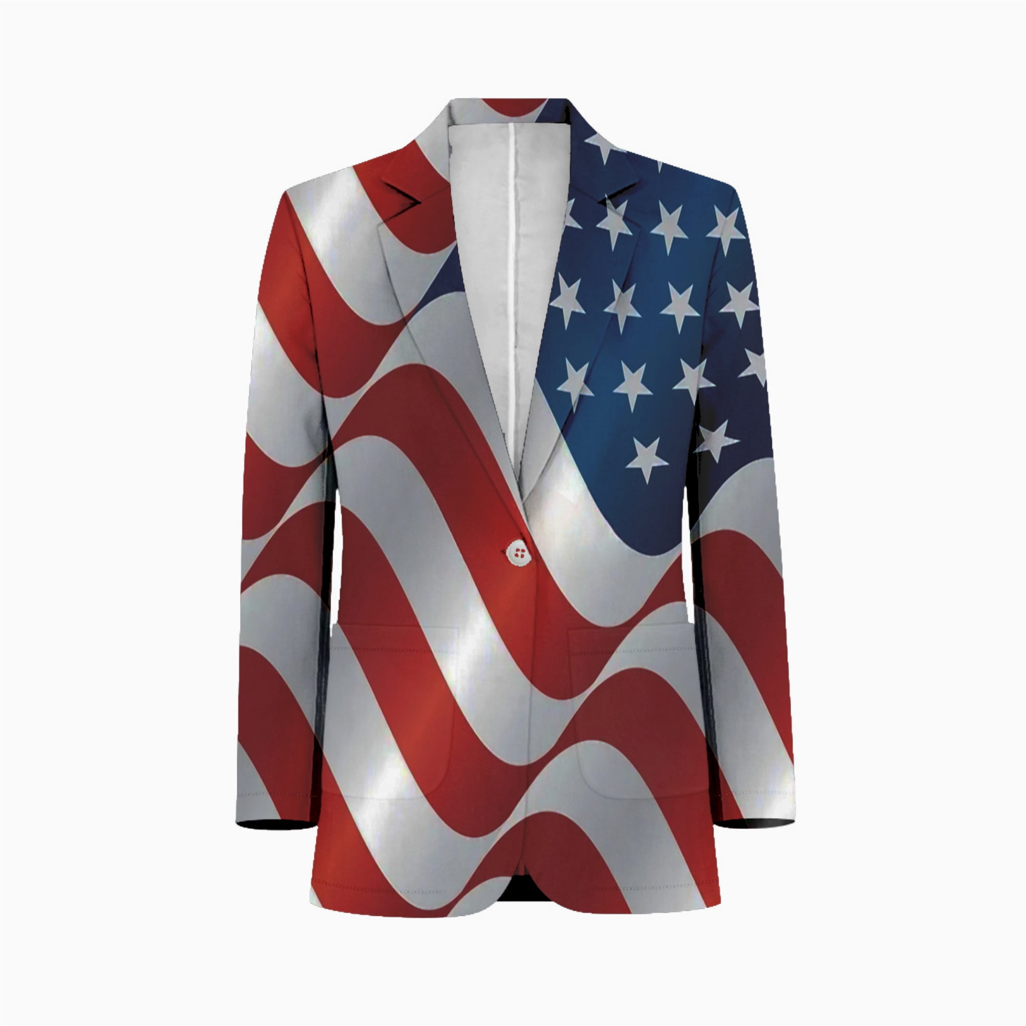 Beauty American Flag With Light Effect Men's Suit Blazer Casual Party ...