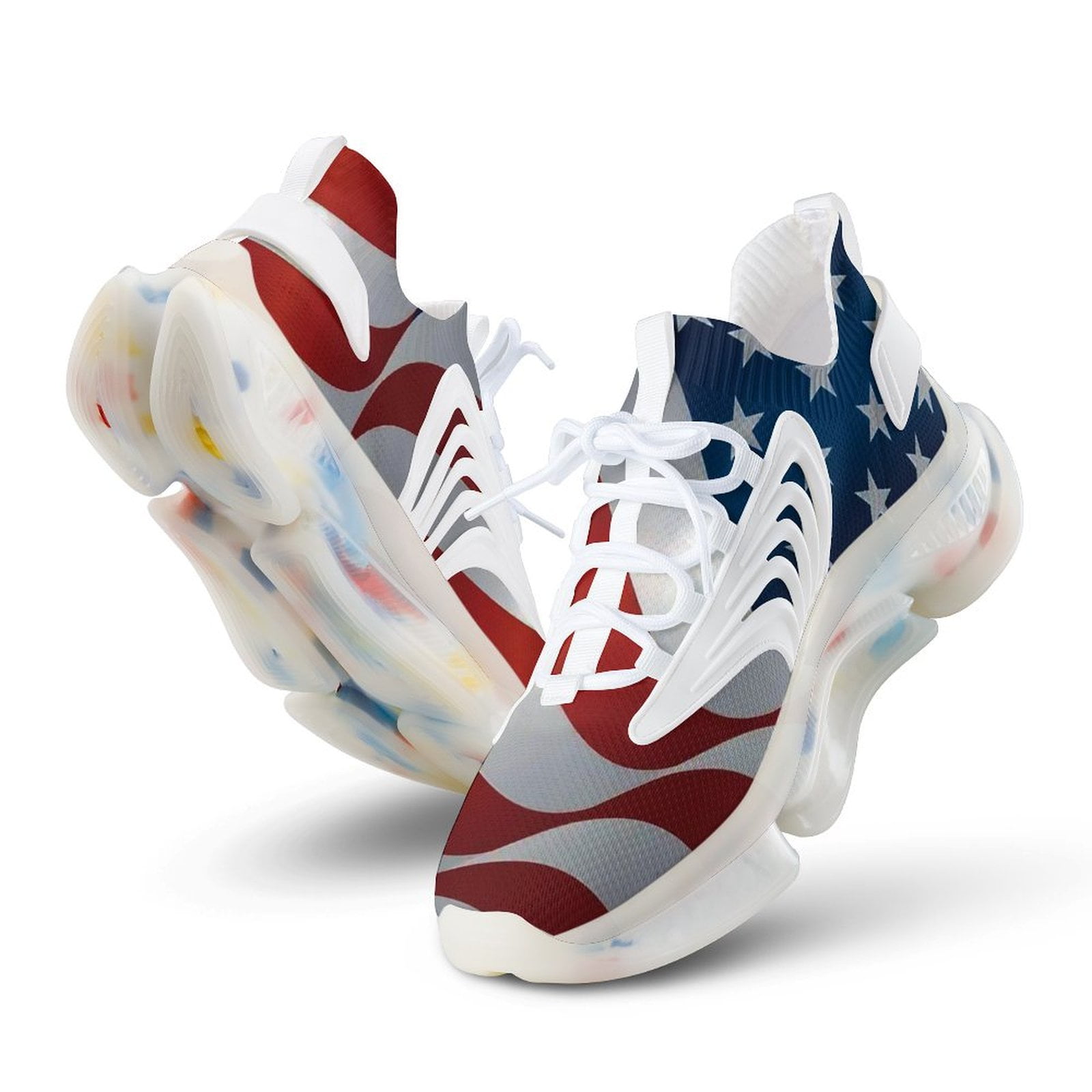 Beauty American Flag With Light Effect Walking Shoes for Men Woman ...