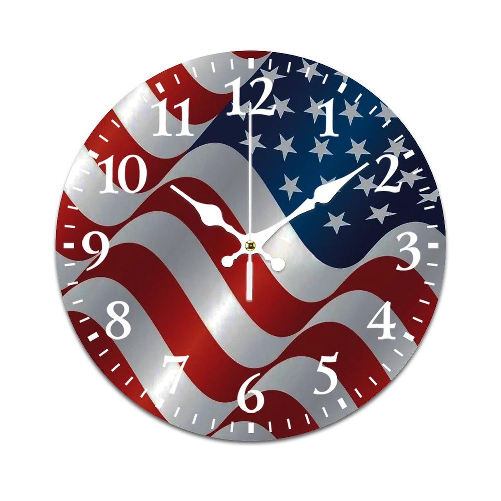 Beauty American Flag With Light Effect Wall Clock Modern Design Clocks ...
