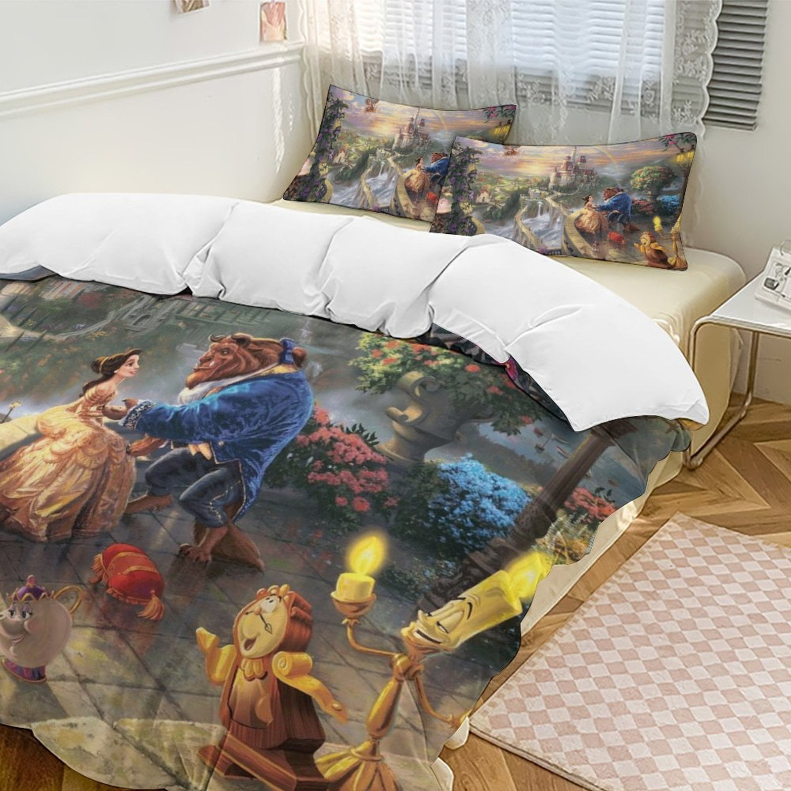 Beauty And The Beast 3-Piece Bedding Set Duvet Cover Set Soft Warm And ...