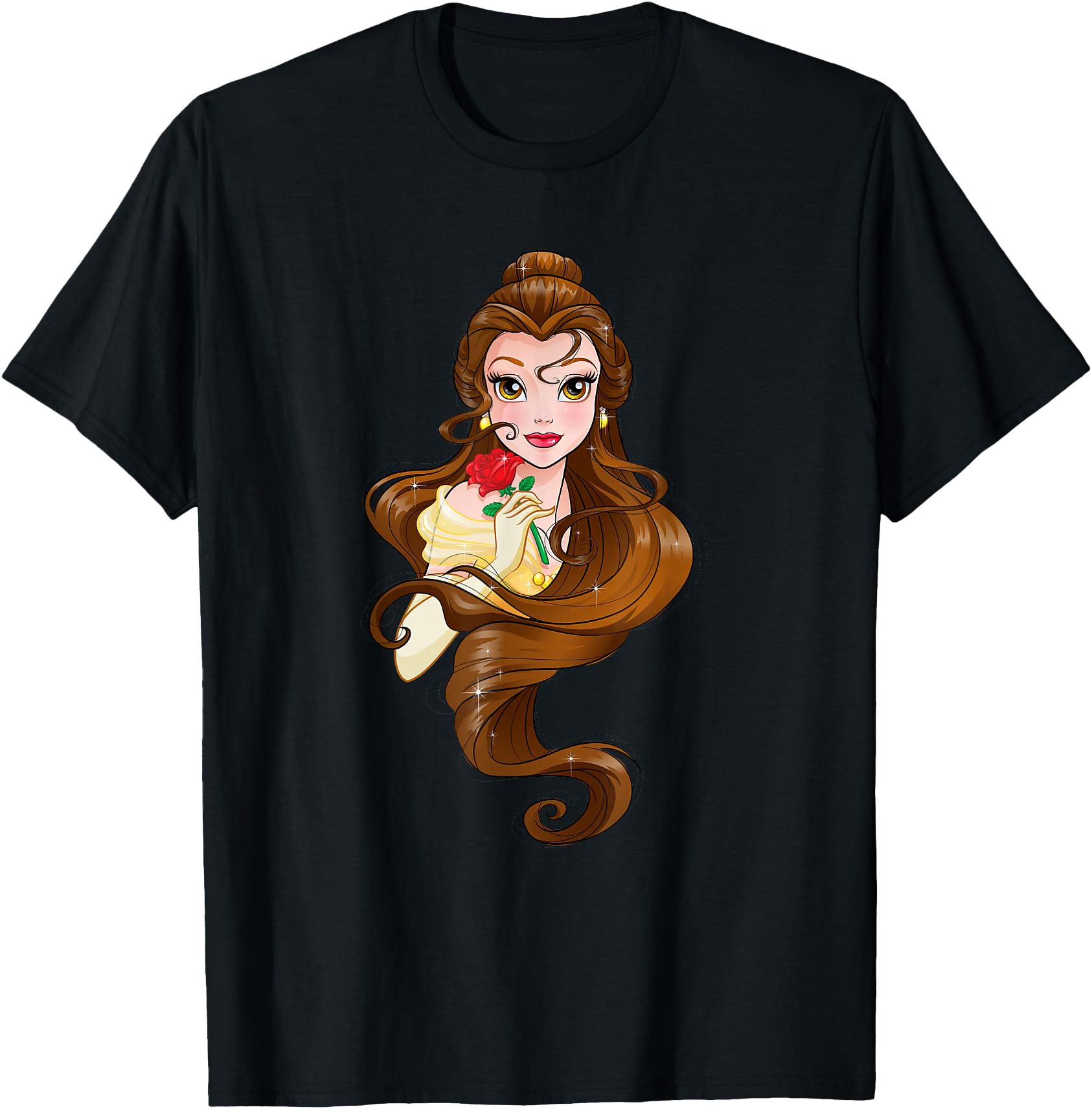 Beauty And The Beast Belle Portrait DTG Print Unisex T-Shirt,Black ...