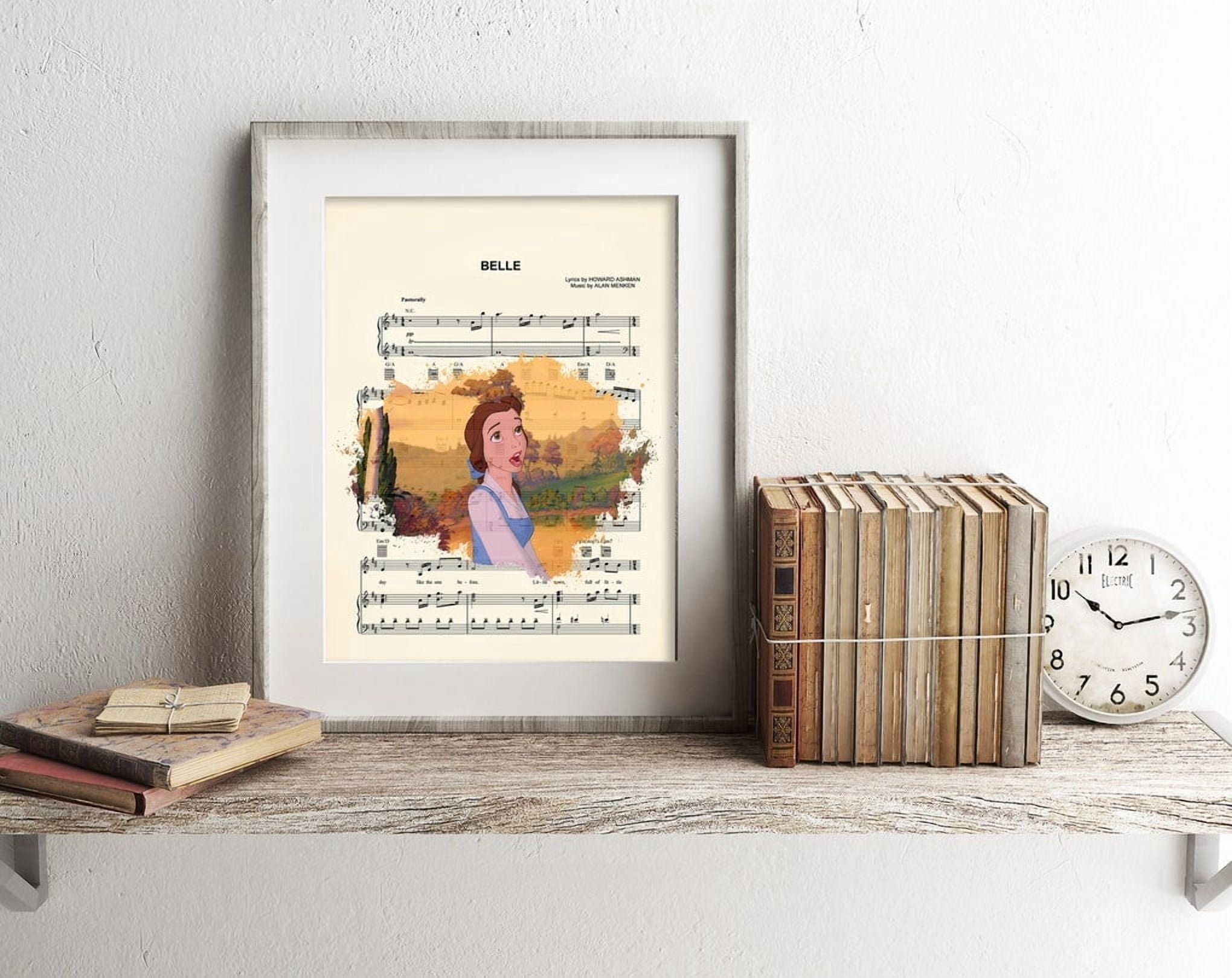 Beauty And The Beast Belle Singing Splatter Sheet Music Art Print Wall ...
