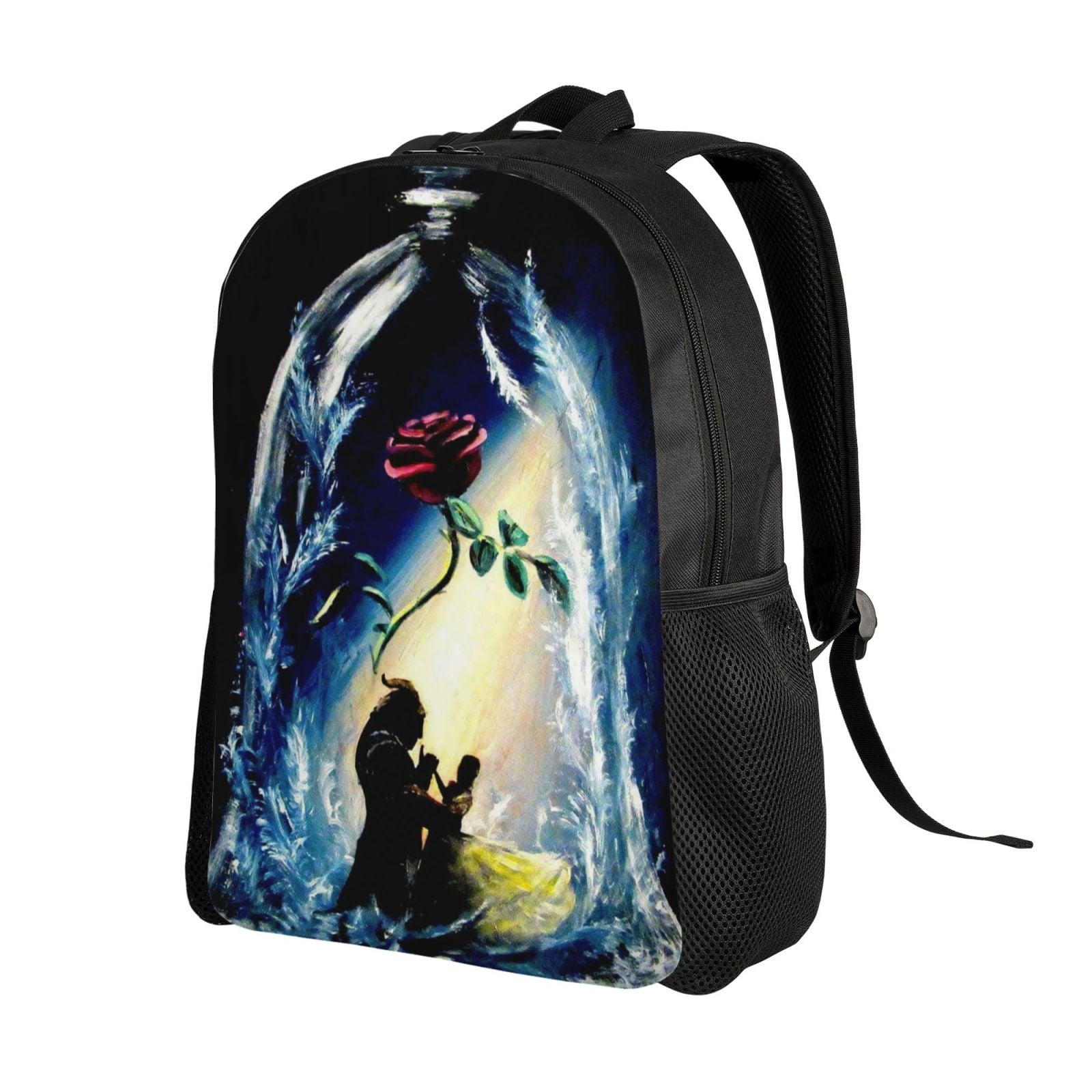 Beauty And The Beast Cartoon Backpack, 3D Printed Student Kids School ...