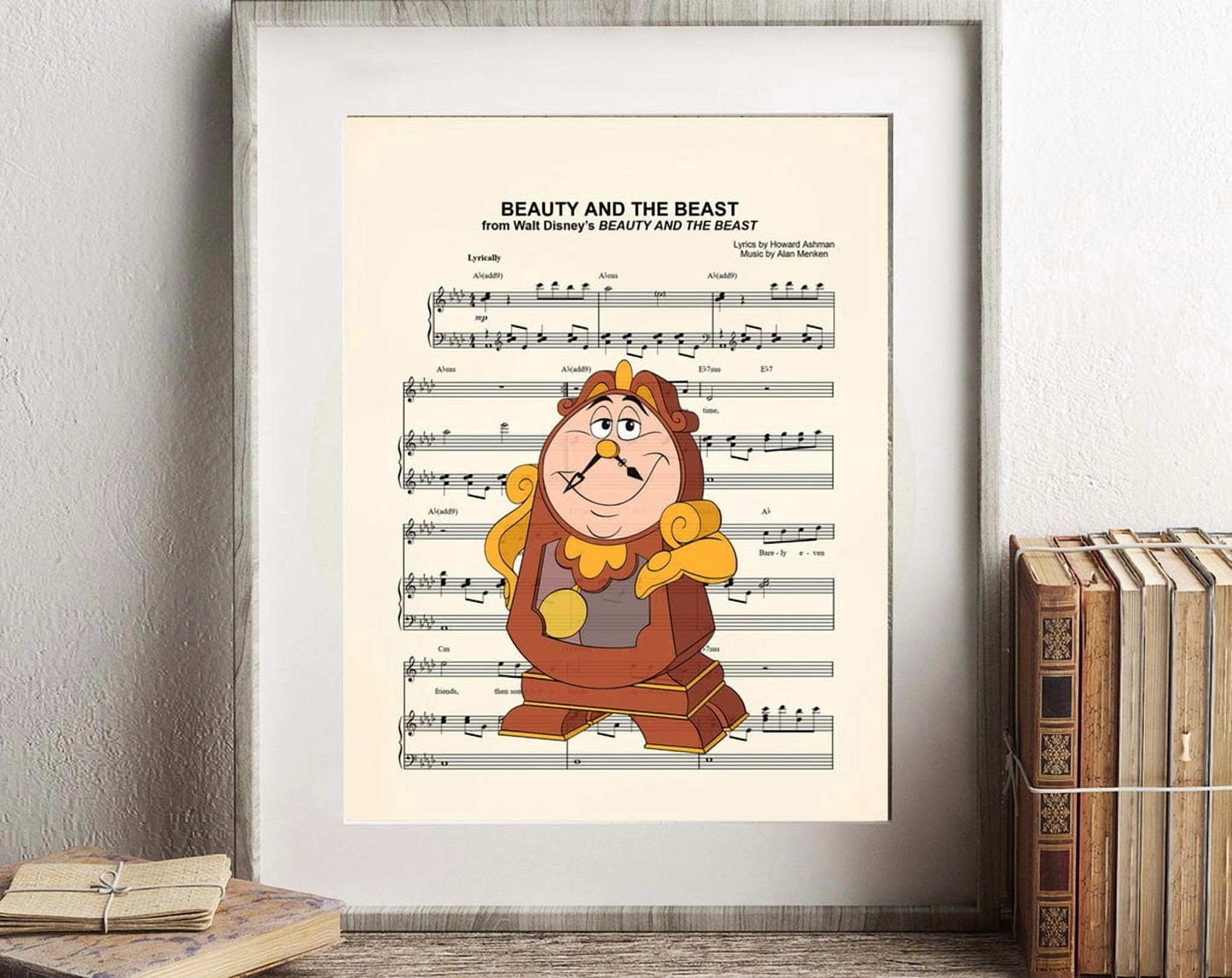 Beauty And The Beast Cogsworth Sheet Music Art Print Decor For Living ...