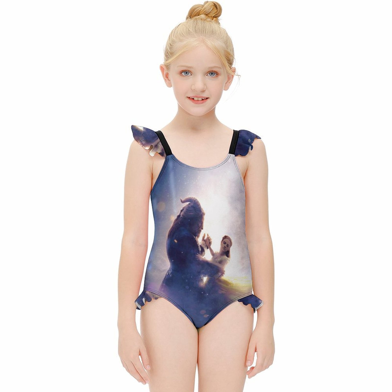 Beauty And The Beast Girls One Piece Swimsuits Kids Sport Summer ...