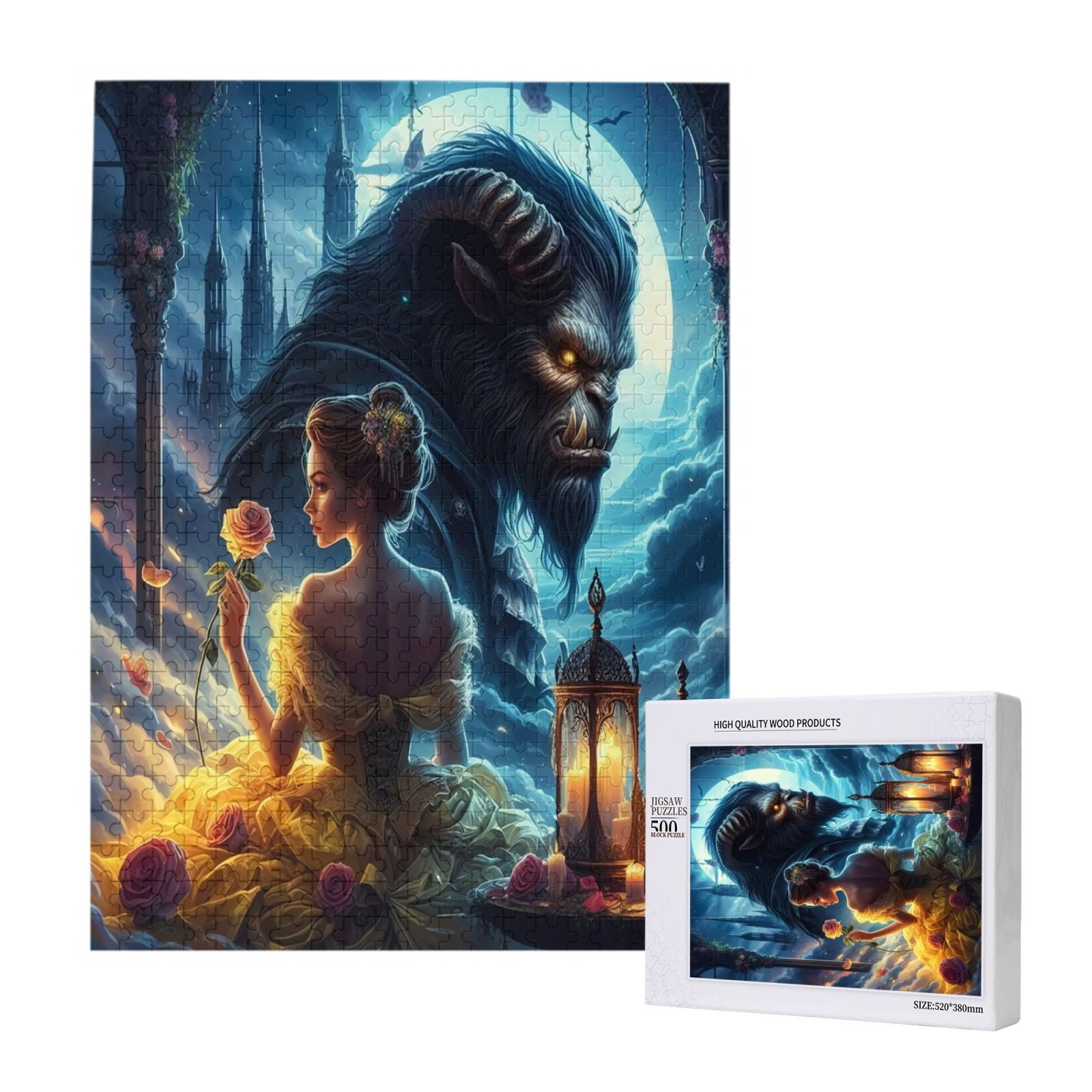 Beauty And The Beast Jigsaw Puzzle 300 500 1000 Piece Colorful Puzzles ...