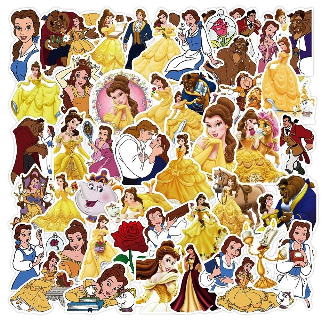 Beauty And The Beast Themed Decal Set: 50 Assorted Stickers for ...