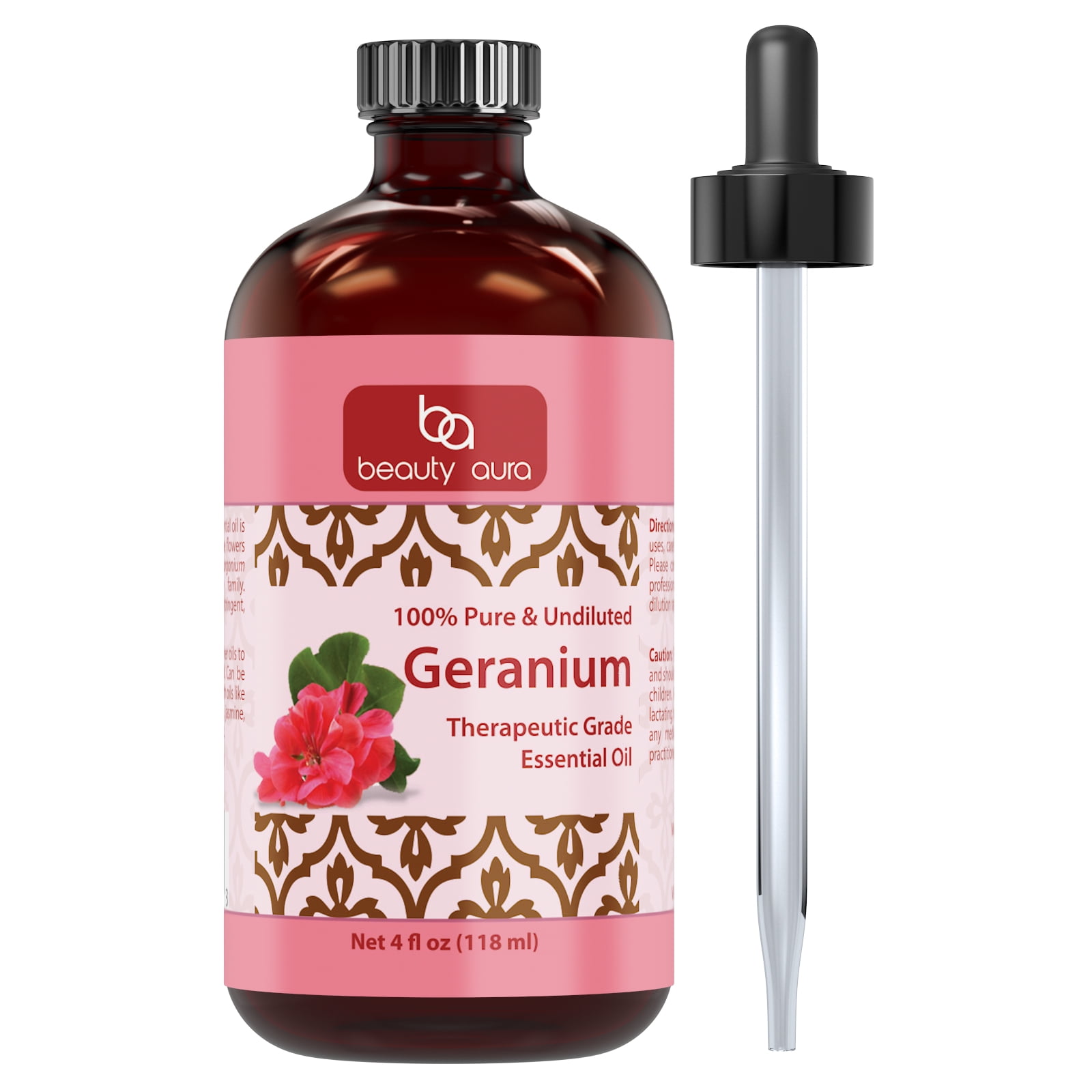 Beauty Aura Geranium Essential Oil - 4 fl oz (118 ml) - Walmart.com
