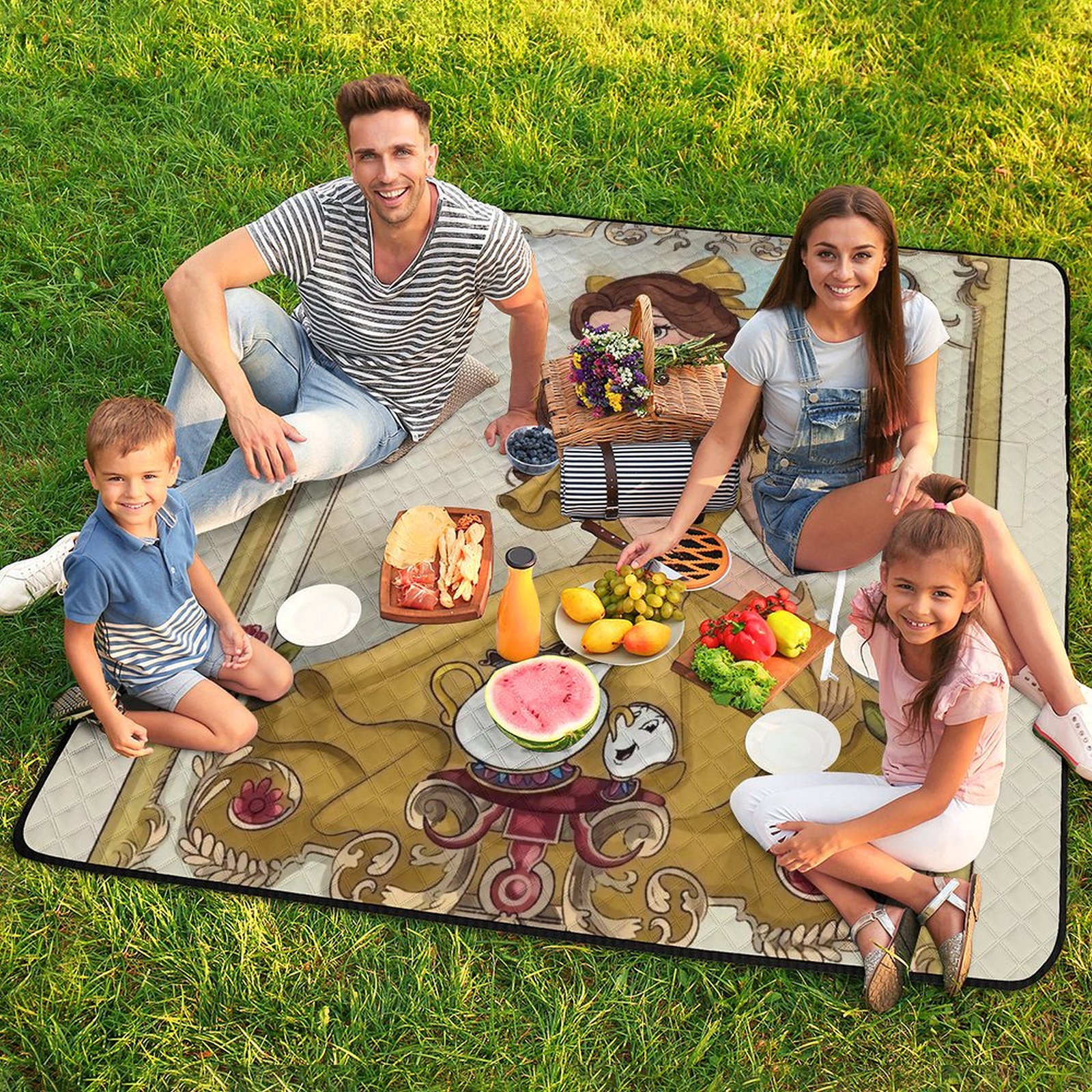 Beauty And Beast Belle Dress Picnic Blankets 78"x78" Extra Large ...