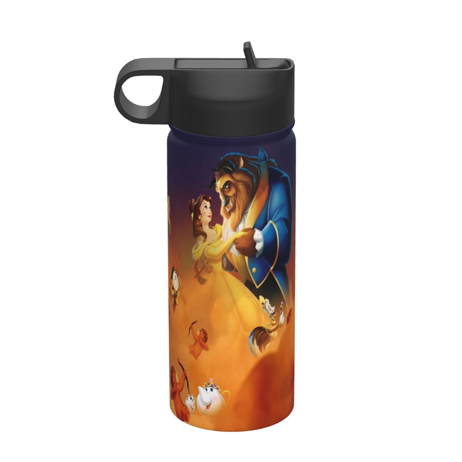 Beauty and Beast Kids Insulated Water Bottle With Straw - 18 Oz ...