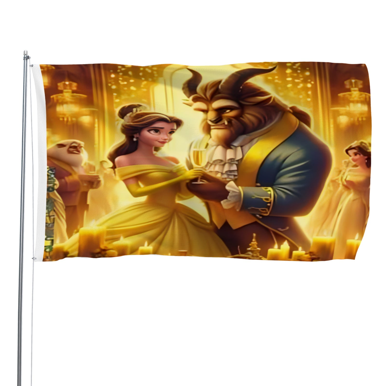 Beauty and the Beast flag perfect for outdoor decoration, can be hung indoors, outdoor lawn ...