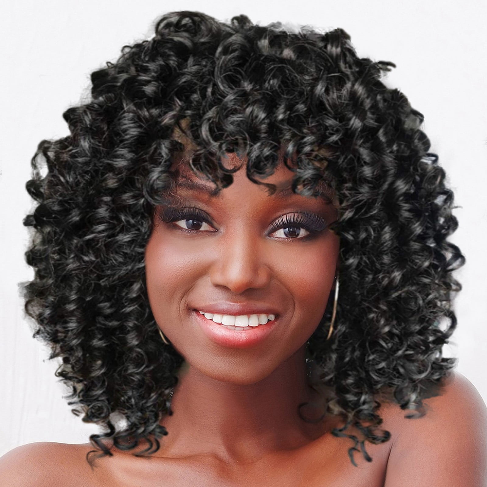 Beauty of Blekii European and American Small Curly African Ladies Wig ...