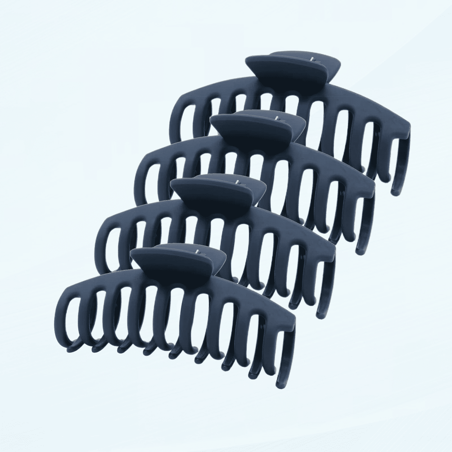 Beauty Claw Big matt color Hair Claw Clips 4pc set (navy blue ...