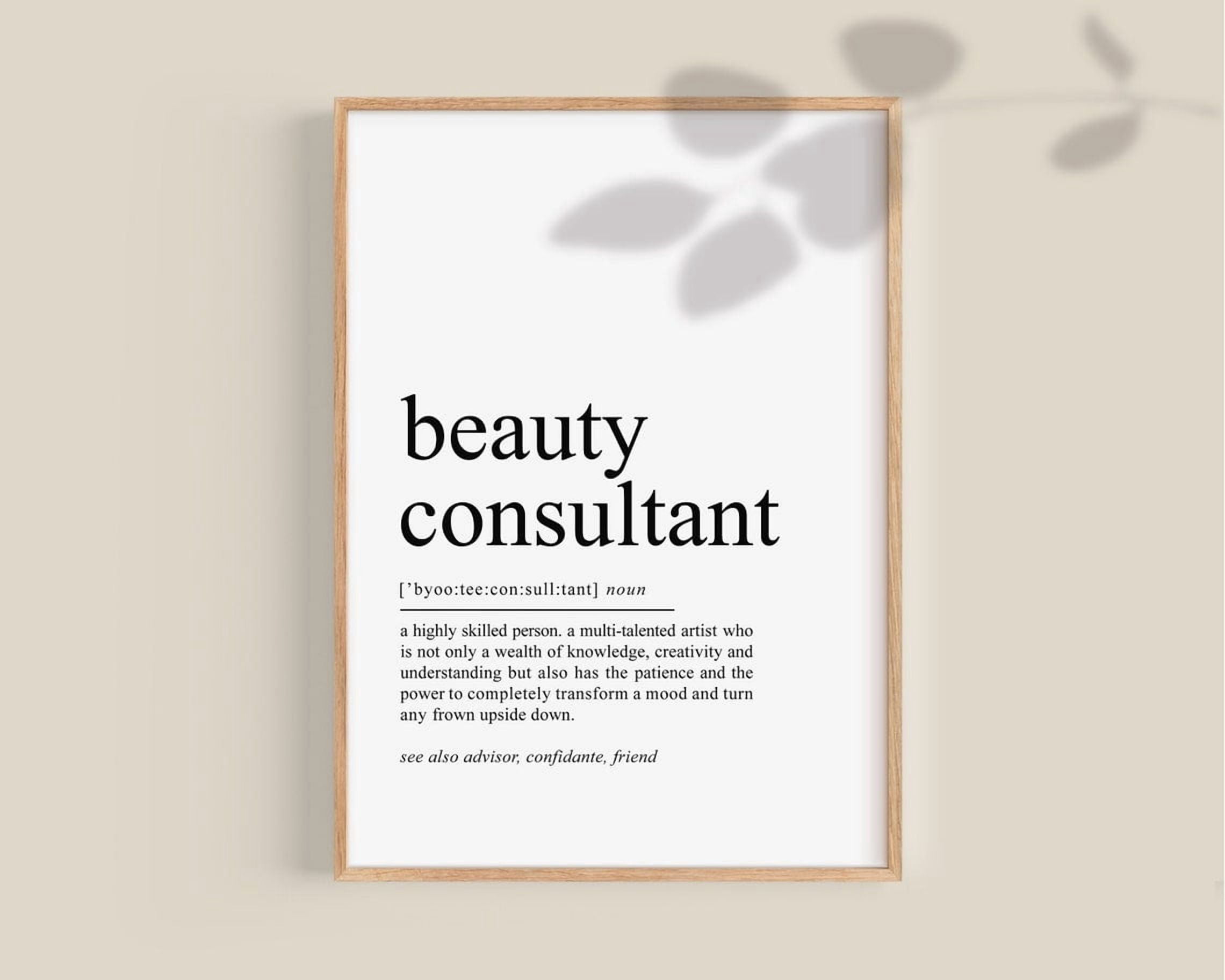 Beauty Consultant Definition Poster, Beauty Therapist Gift, Fashion ...