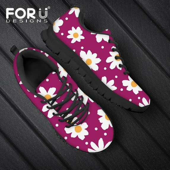 Beauty Daisy White Floral Printing Women Flat Shoes Brand Design Female ...