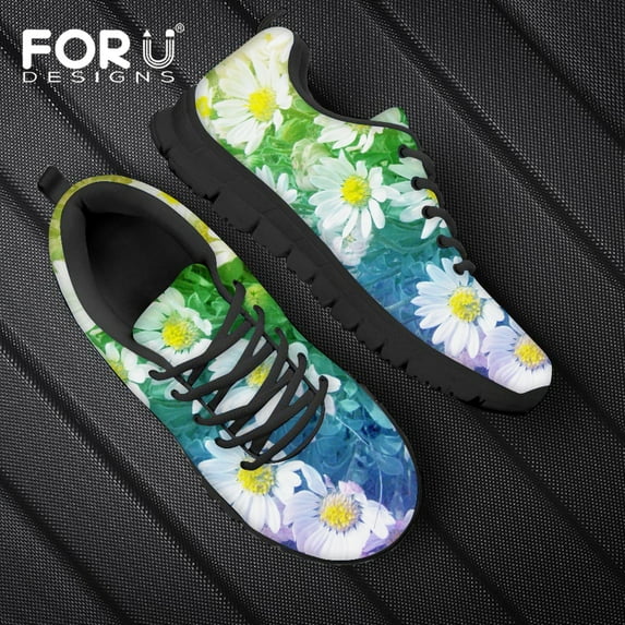Beauty Daisy White Floral Printing Women Flat Shoes Brand Design Female ...
