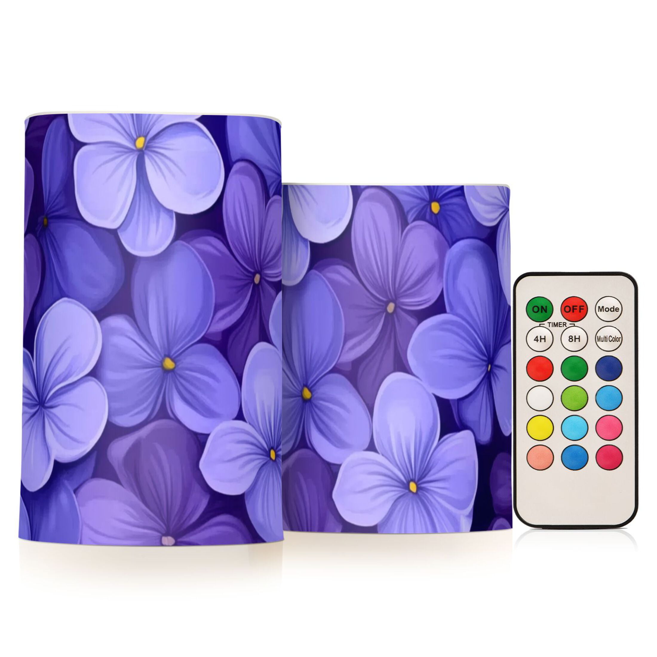 Beauty Dark Purple Flowers Flickering Flameless Candles Battery ...
