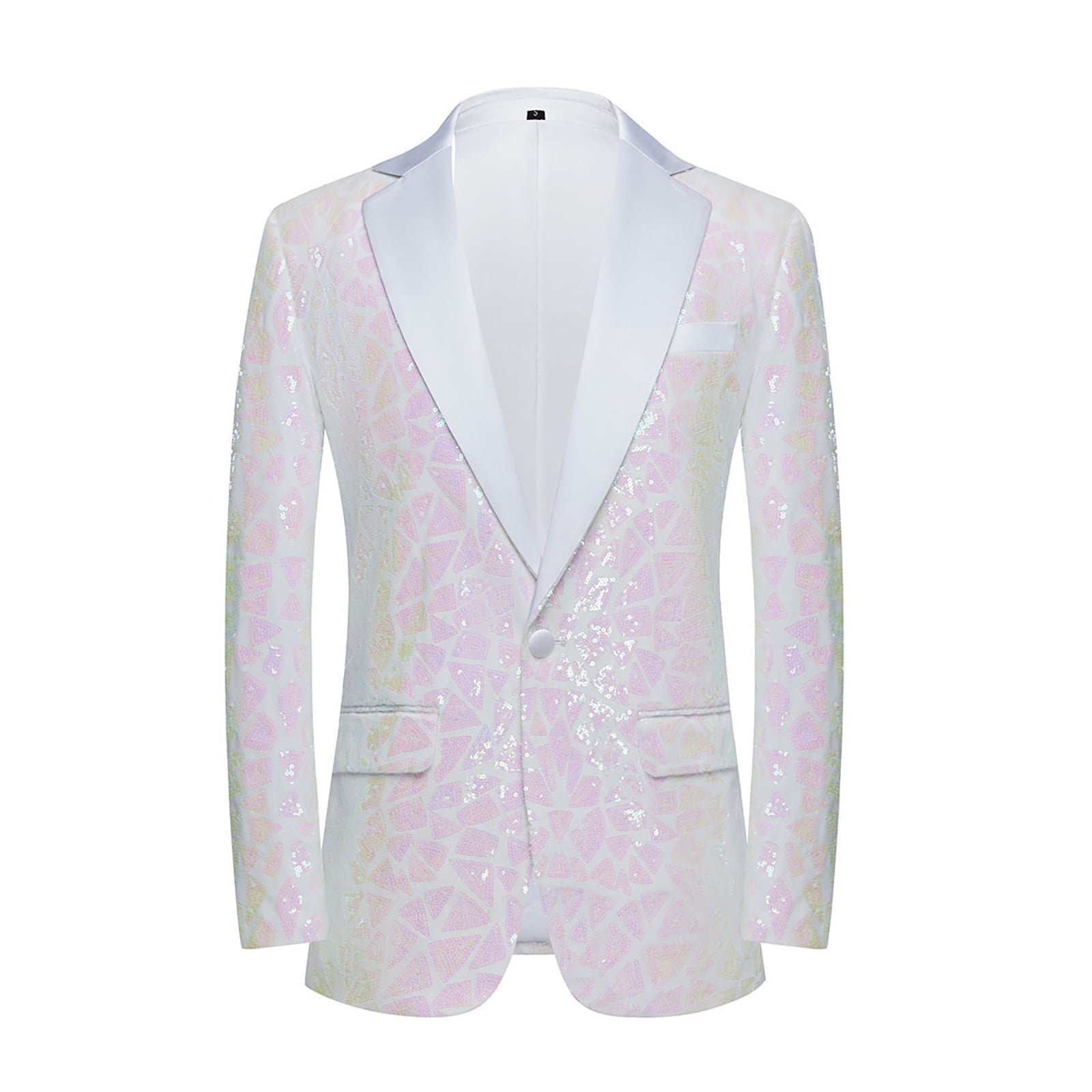 Beauty-Emily Men's Suit Jacket Triangle Sequin Evening Banquet ...