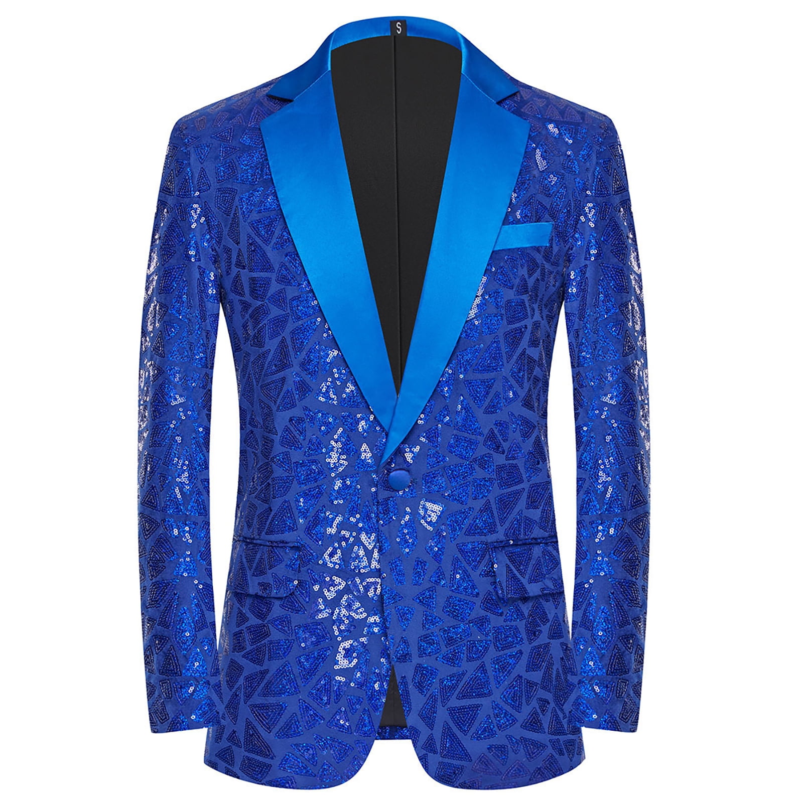 Beauty-Emily Men's Suit Jacket Triangle Sequin Evening Banquet ...