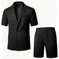 Beauty-Emily Men’s Summer 2-Piece Suit Set, Short Sleeve Blazer ...