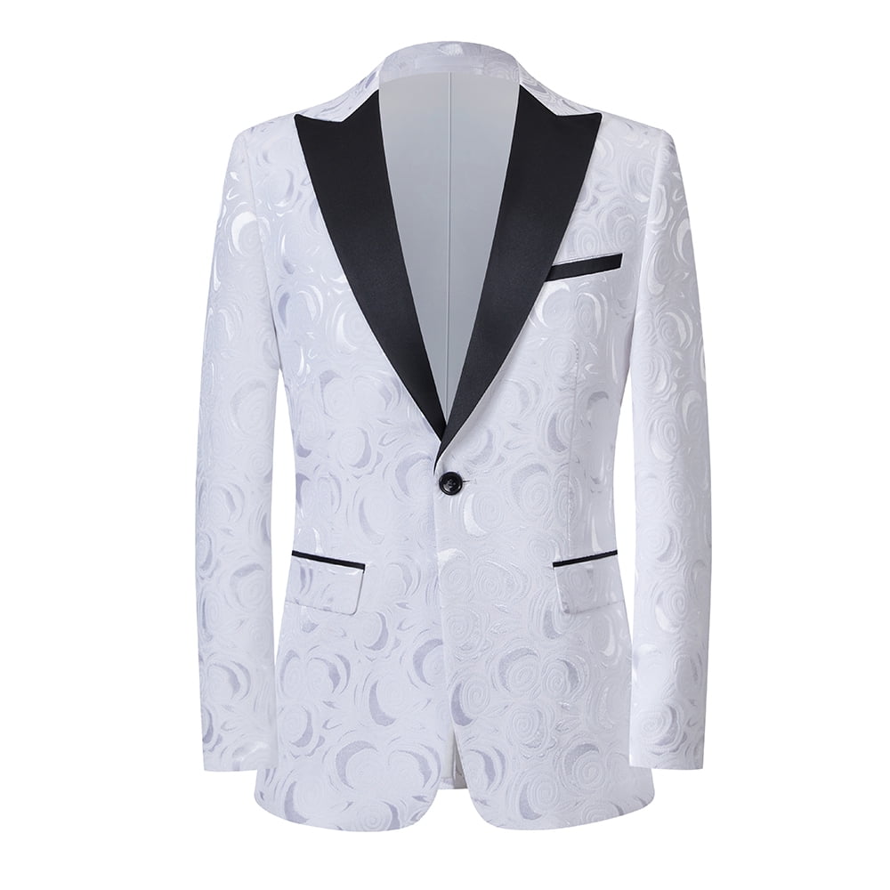 Beauty-Emily Mens 1 Piece Fit Suit Set, One Button Suit Jacket Formal ...