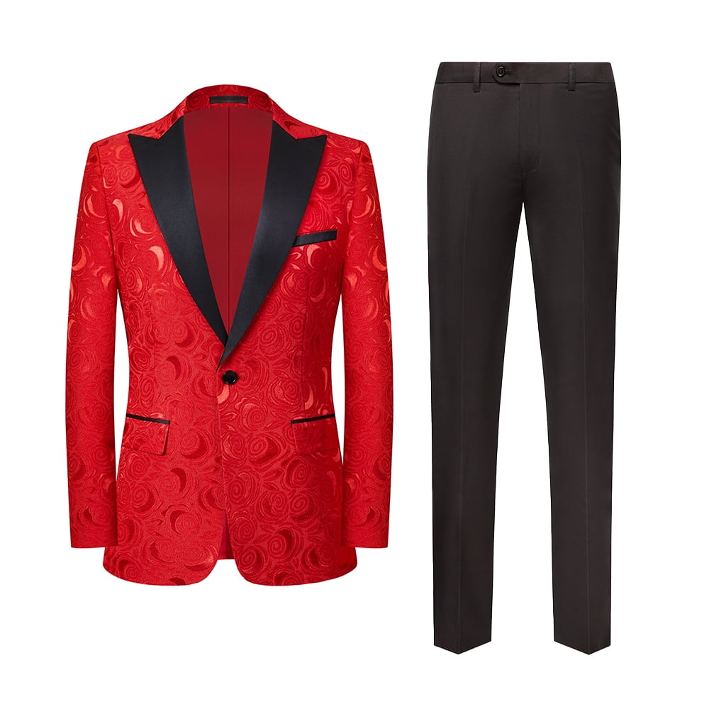 Beauty-Emily Men's 2 Piece Slim Fit Suit Set, Business Office Jacket ...