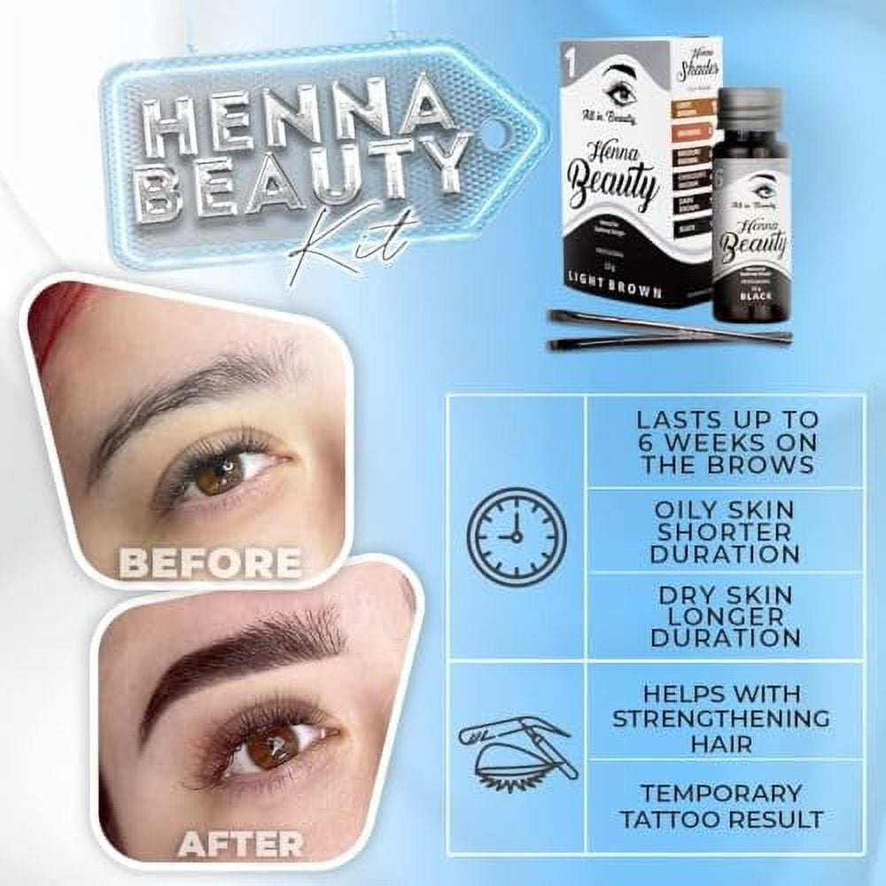 All in Beauty Henna Starter Eyebrow Coloring Kit, Eyebrows Henna Bundle ...