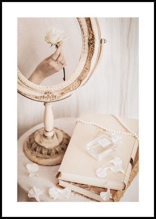 Beauty In The Mirror Poster Wall Art Bedroom Wall Art Home Decor Office ...