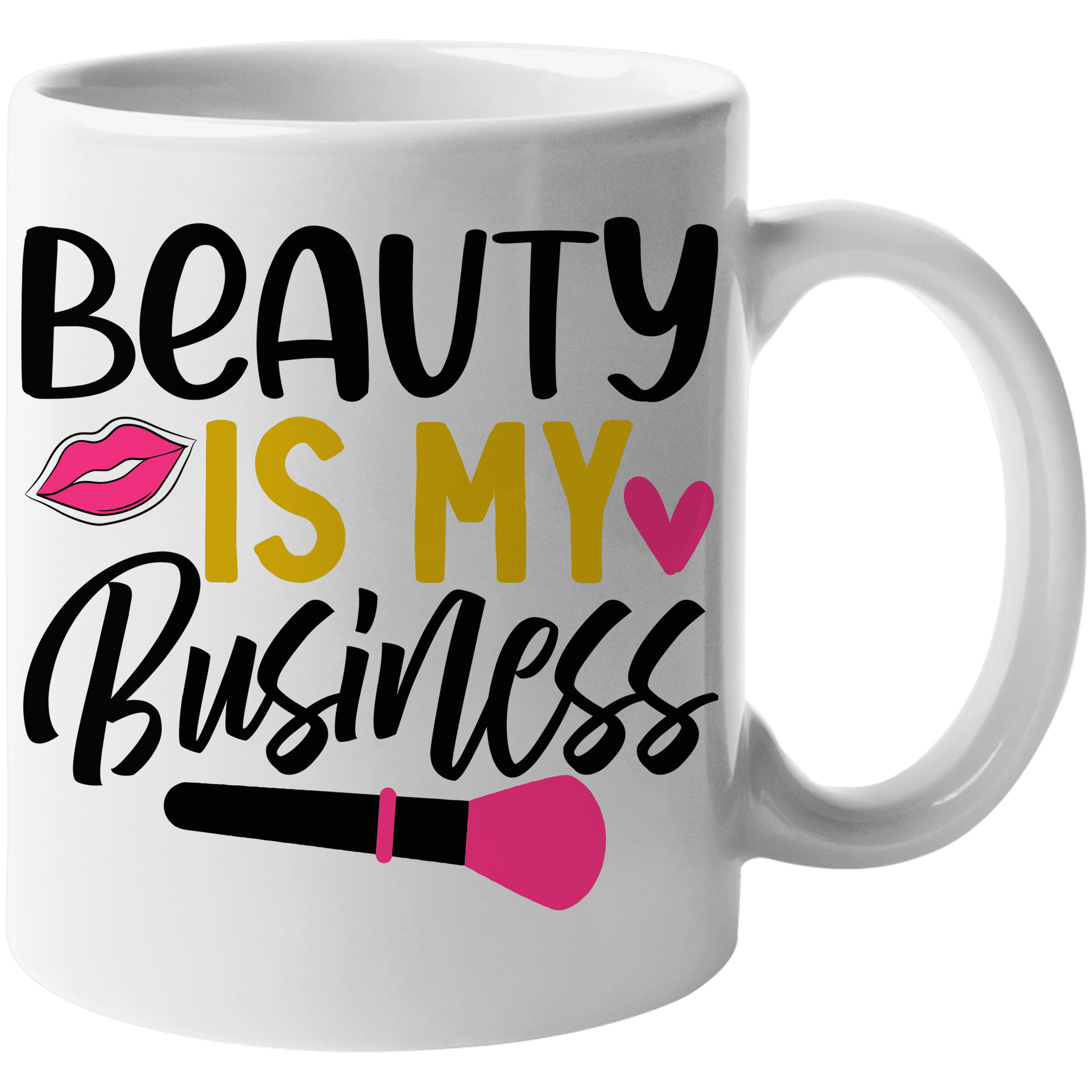 Beauty Is My Business with Pink Lips & Brush Design - Beauty Themed ...